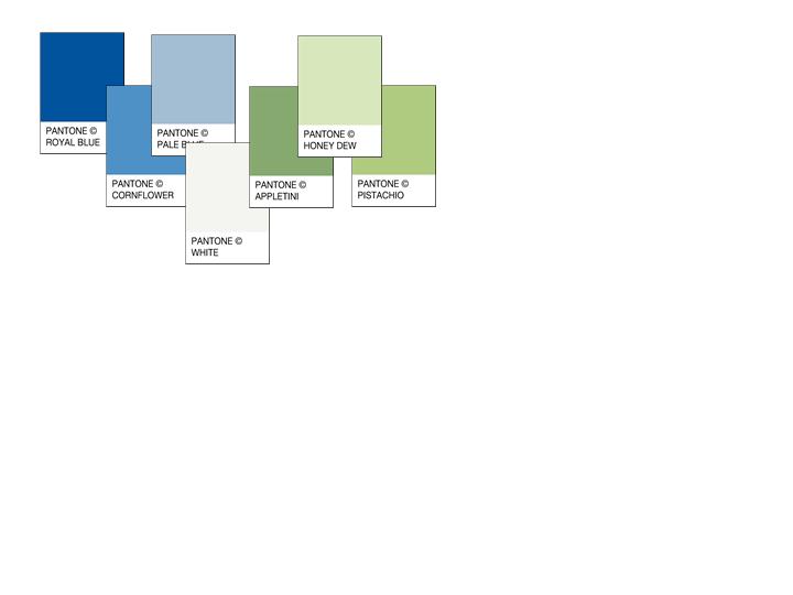 Shades of blue & green : PANTONE WEDDING Styleboard | The Dessy Group